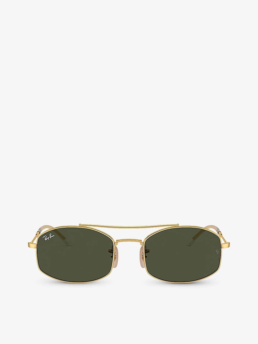 Ray-Ban RB3719 oval-frame metal sunglasses | REVERSIBLE