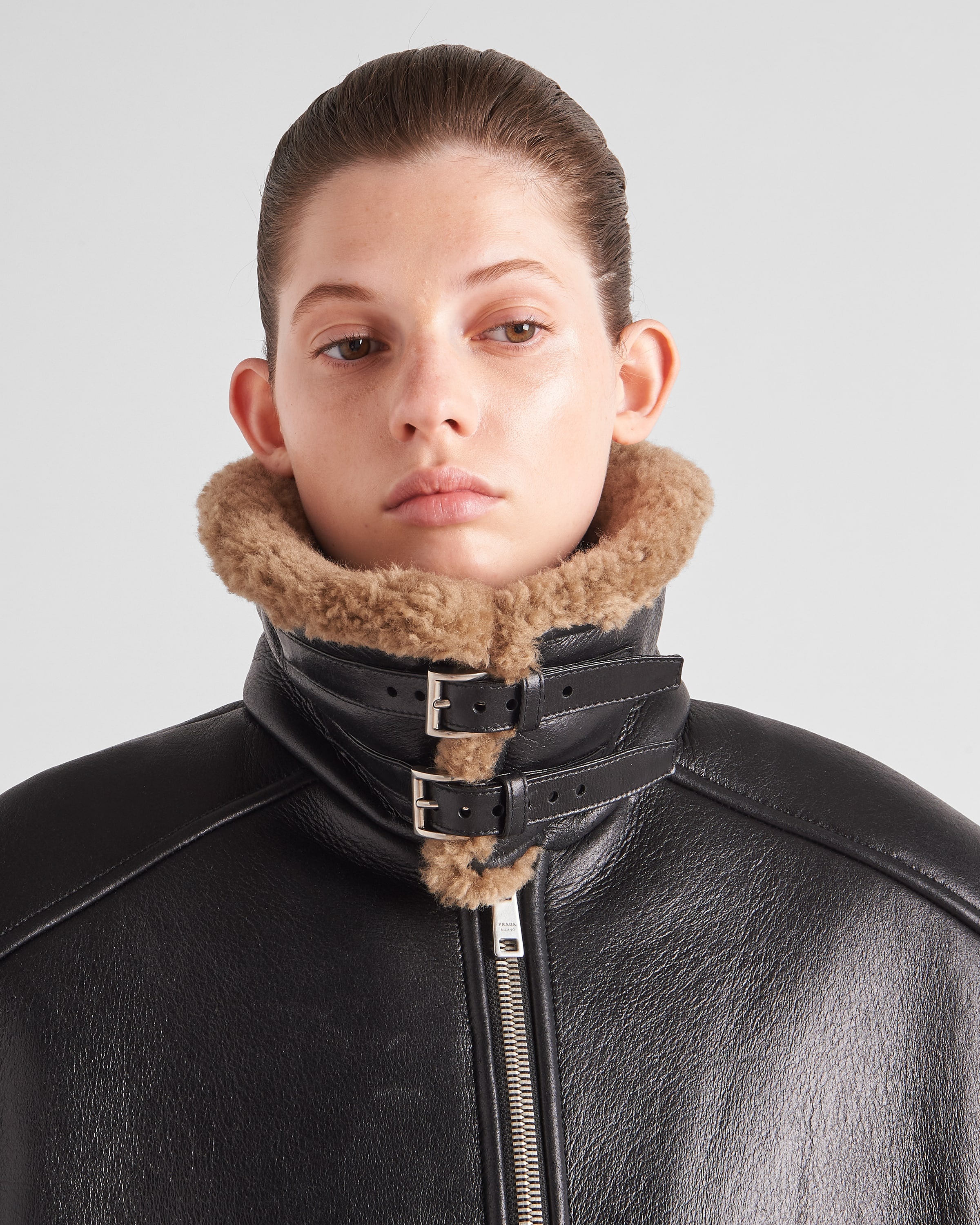 Prada Oversized shearling jacket | REVERSIBLE