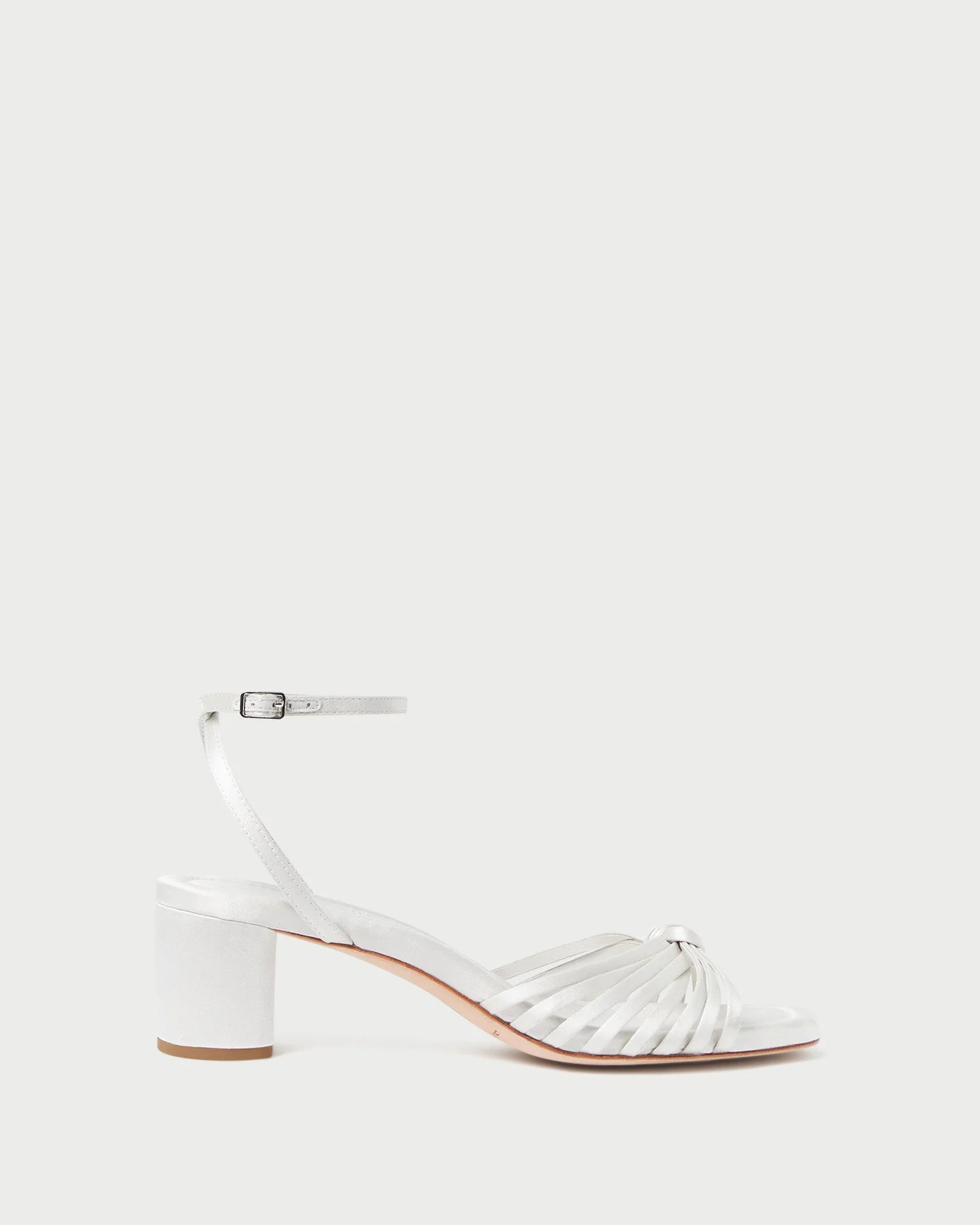 LOEFFLER RANDALL Olivia Cream Knot Mid-Heel Sandal - OLIVIA-SATN-CREAM ...