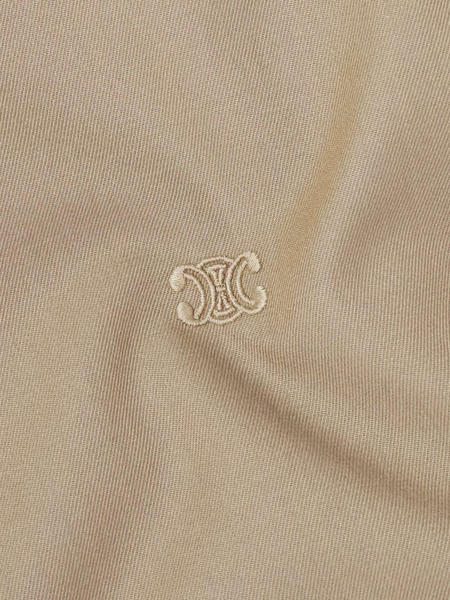 CELINE Teddy Logo-Embroidered Wool and Cotton-Blend Gabardine Bomber ...