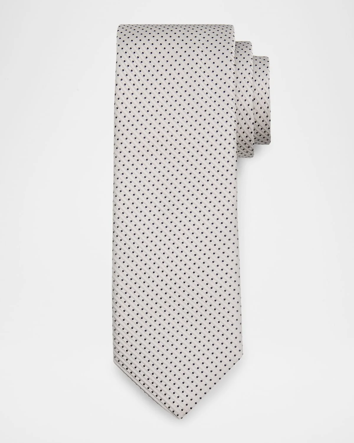 Canali Men's Micro-Polka Dot Jacquard Silk Tie - 5582470 | REVERSIBLE