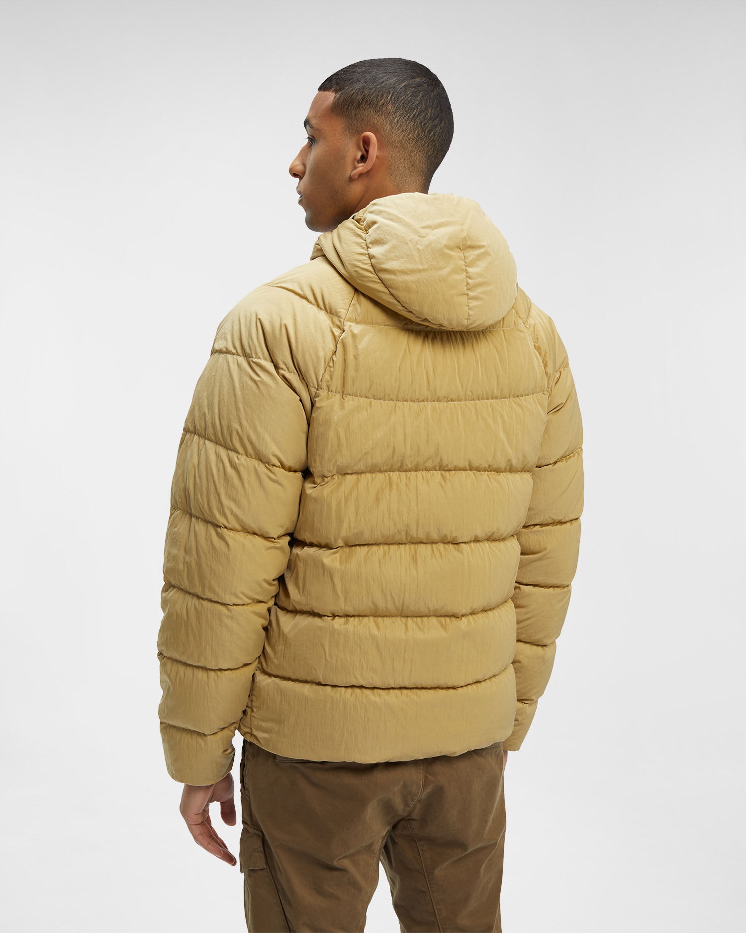 C.P. Company Eco-Chrome R Hooded Down Goggle Jacket | REVERSIBLE