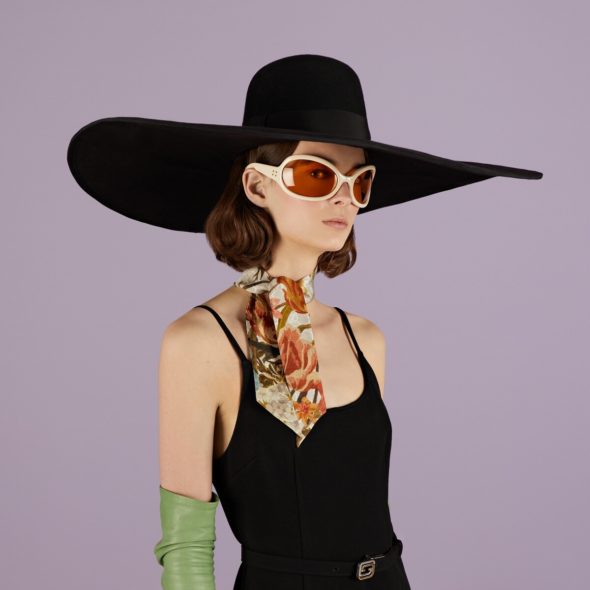 GUCCI GG Flora print silk neck bow | REVERSIBLE