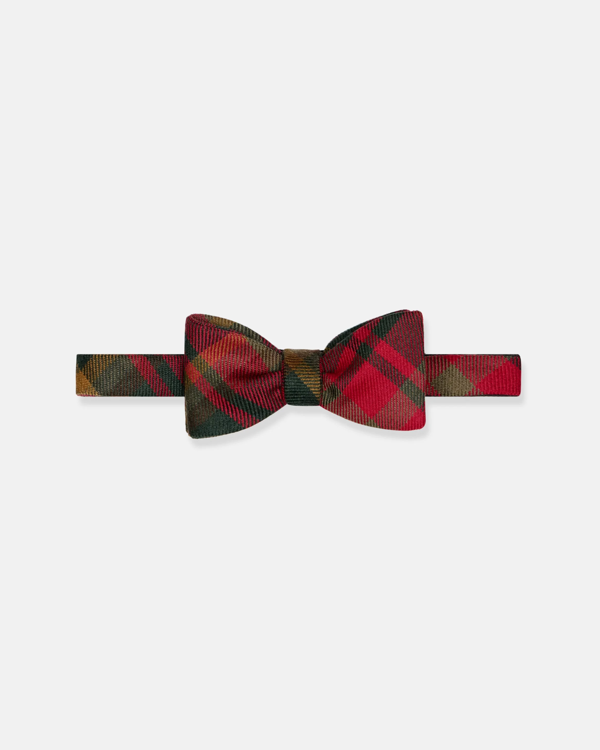 J. PRESS MADE-IN-ENGLAND MAPLE LEAF TARTAN WOOL BOW TIE | REVERSIBLE