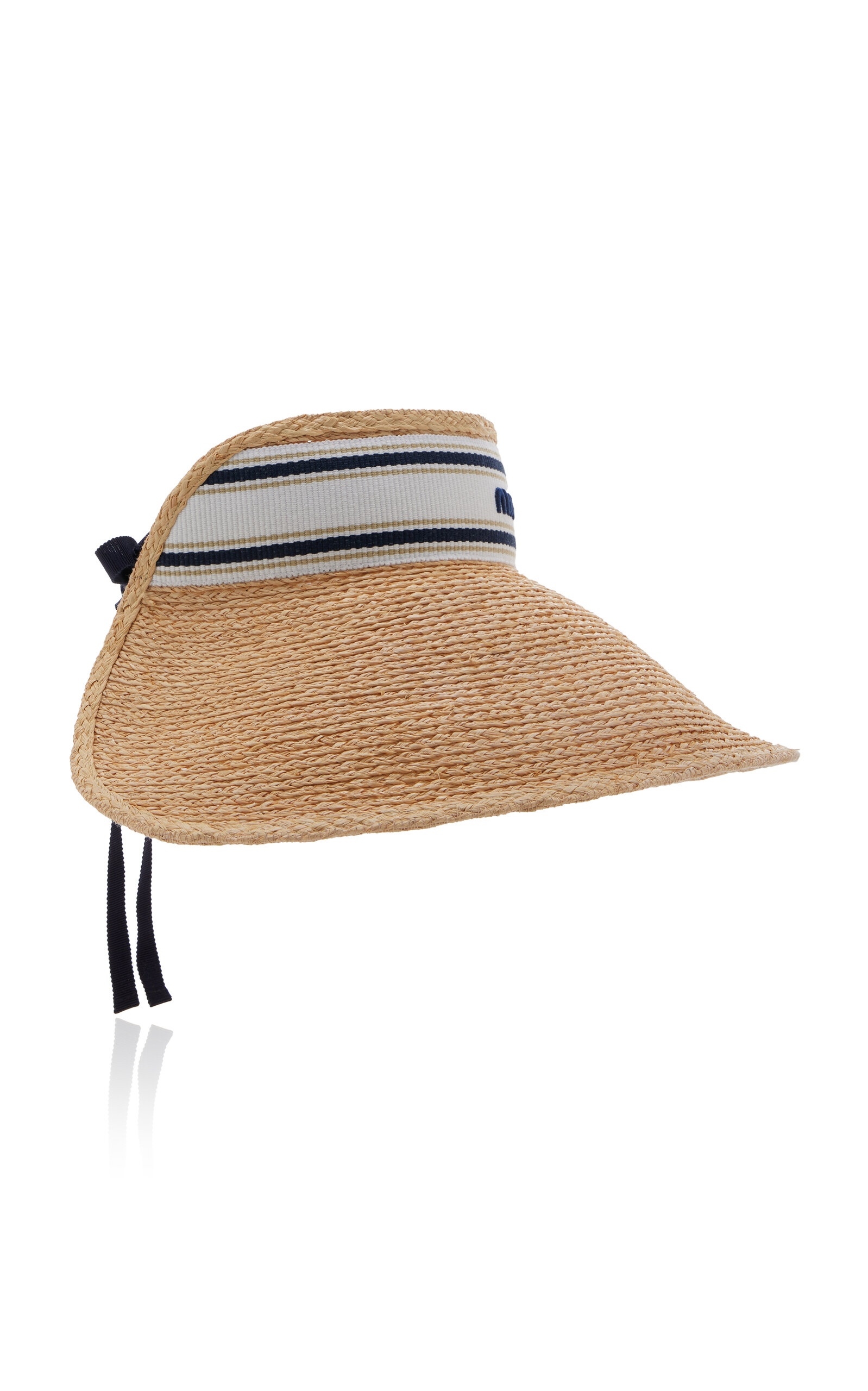 Miu Miu Wide Woven Raffia Visor neutral | REVERSIBLE