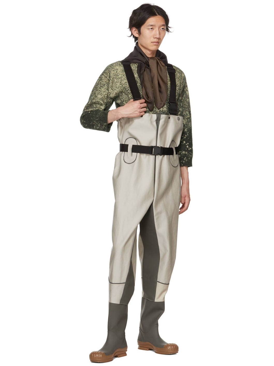Maison Margiela Off-White Leather Waders | REVERSIBLE