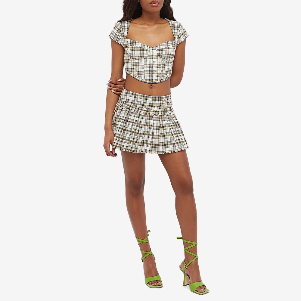 GUIZIO Danielle Guizio Pleated Safety Pin Mini Skirt | REVERSIBLE