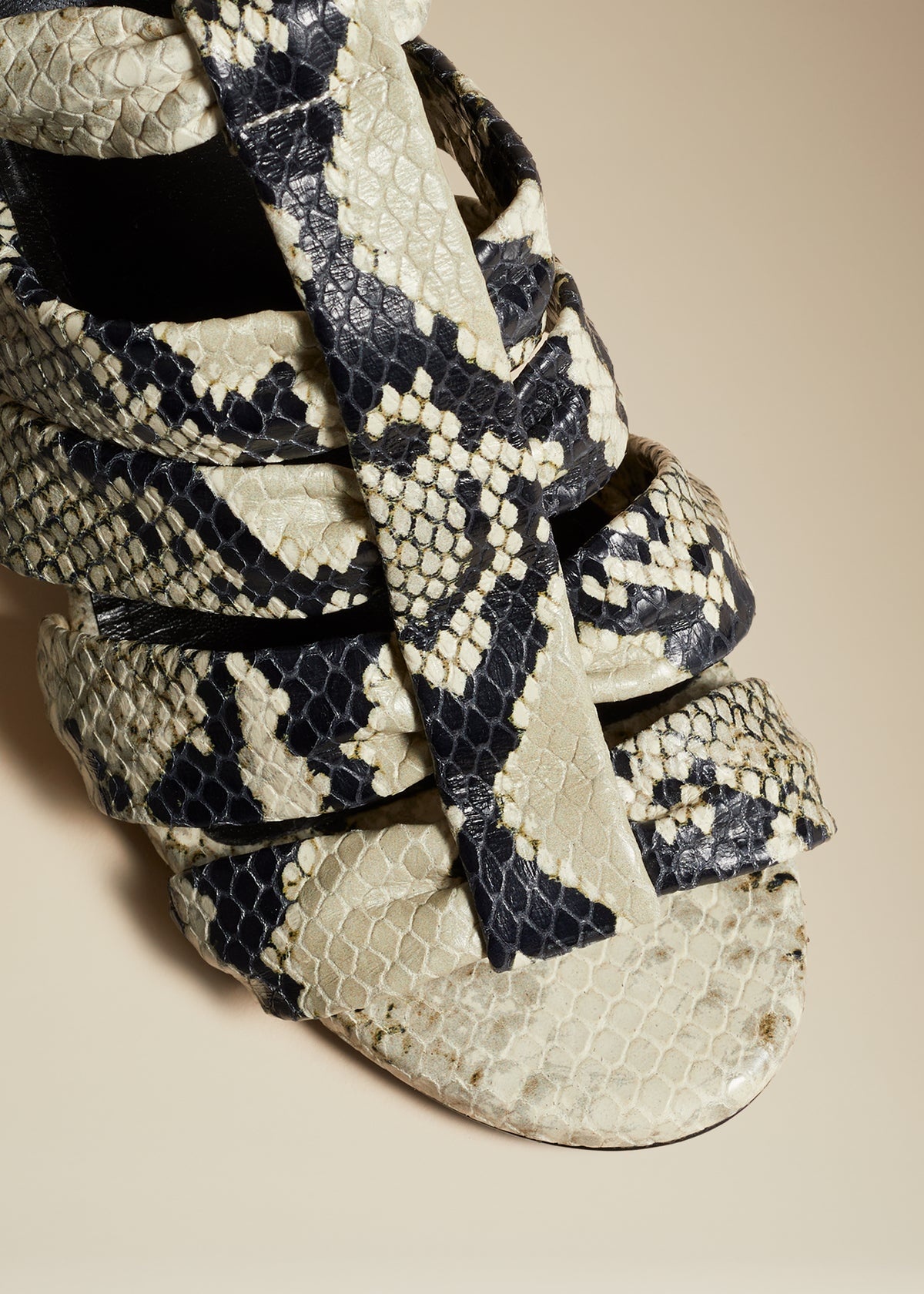 KHAITE The Perth Heel in Python-Embossed Leather | REVERSIBLE