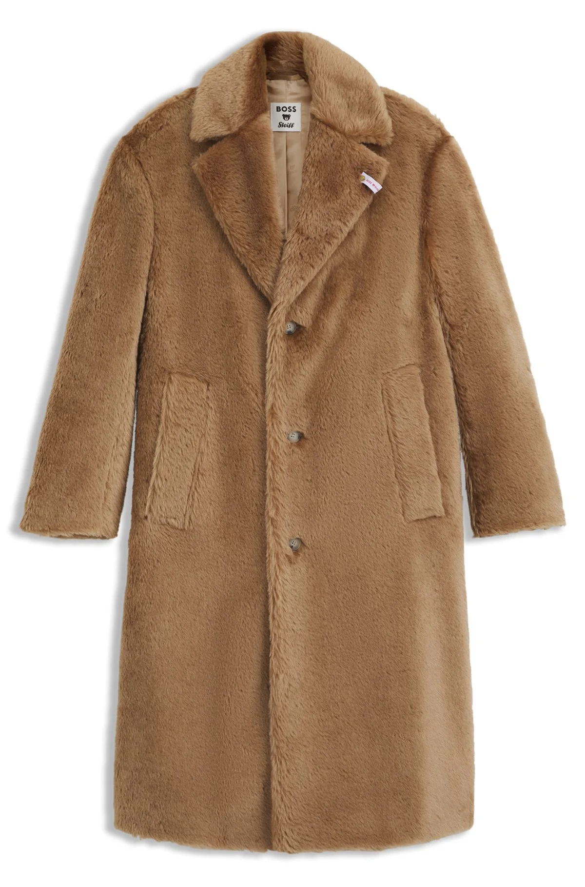 BOSS BOSS X STEIFF COAT IN TEXTURED WOOL AND COTTON | REVERSIBLE