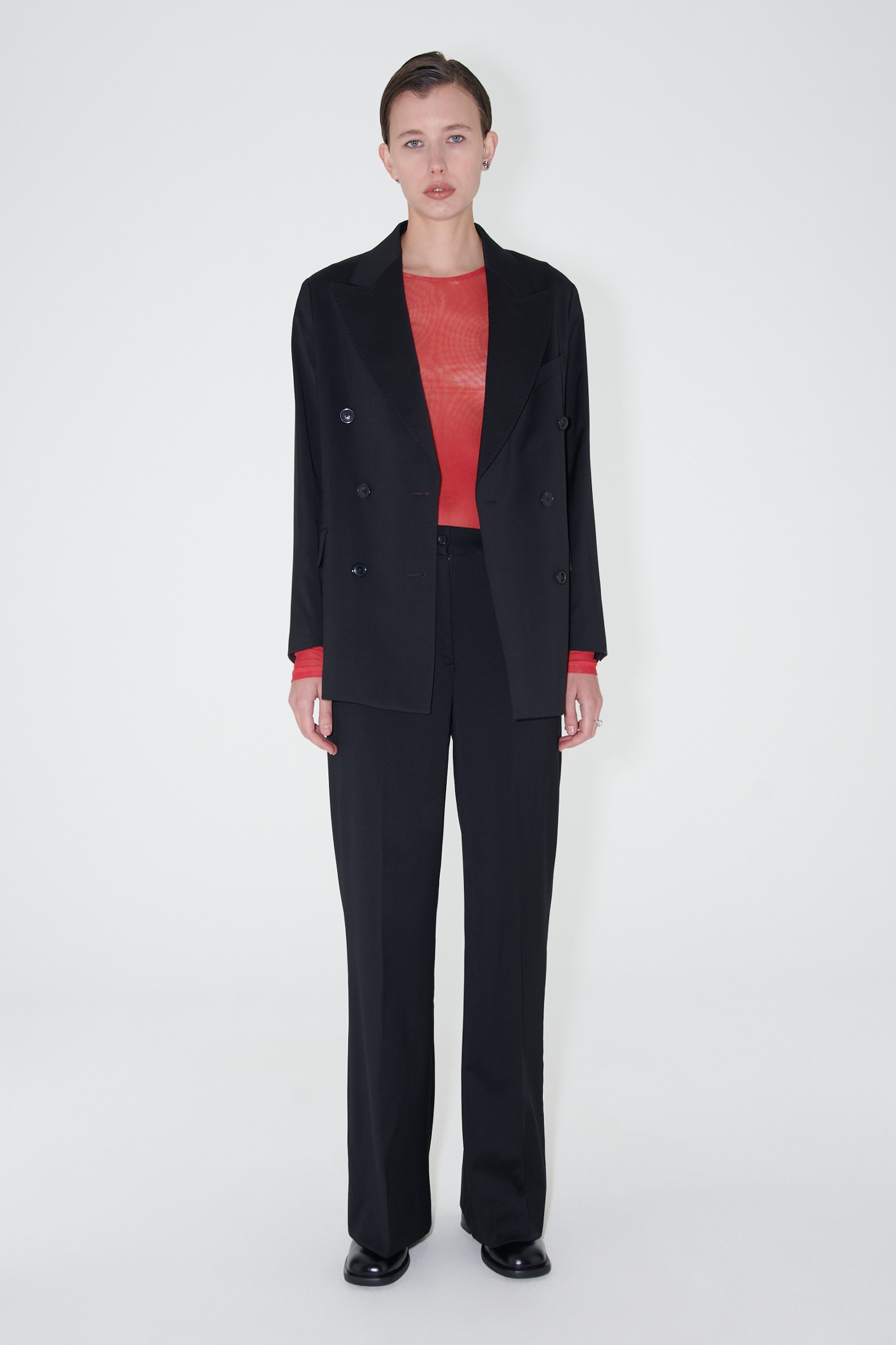 Our Legacy Unconstructed DB Blazer Black Worsted Wool | REVERSIBLE