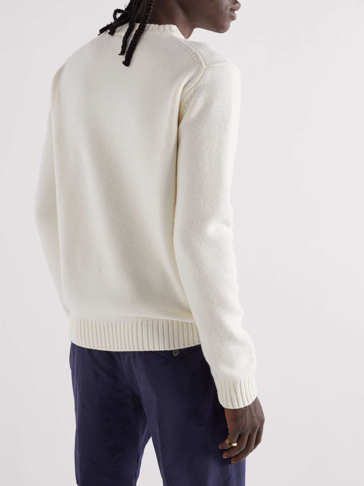 CASABLANCA Logo-Embroidered Merino Wool and Cashmere-Blend Sweater ...