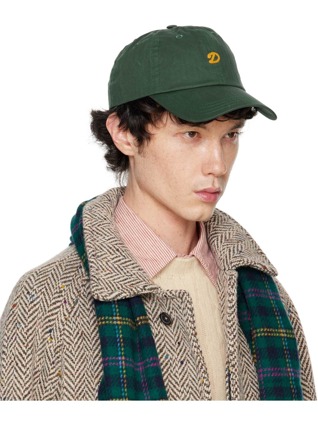 Drake's Green Chainstitch 'D' Baseball Cap | REVERSIBLE