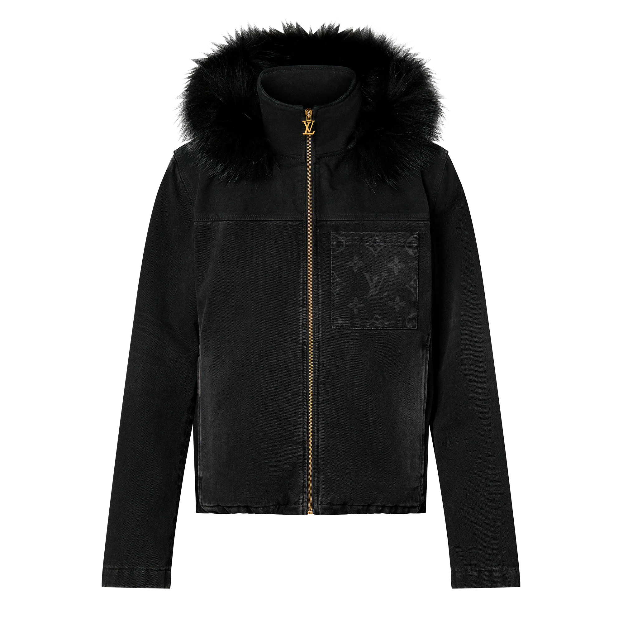 Louis Vuitton Denim Blouson With Fur Hood | REVERSIBLE