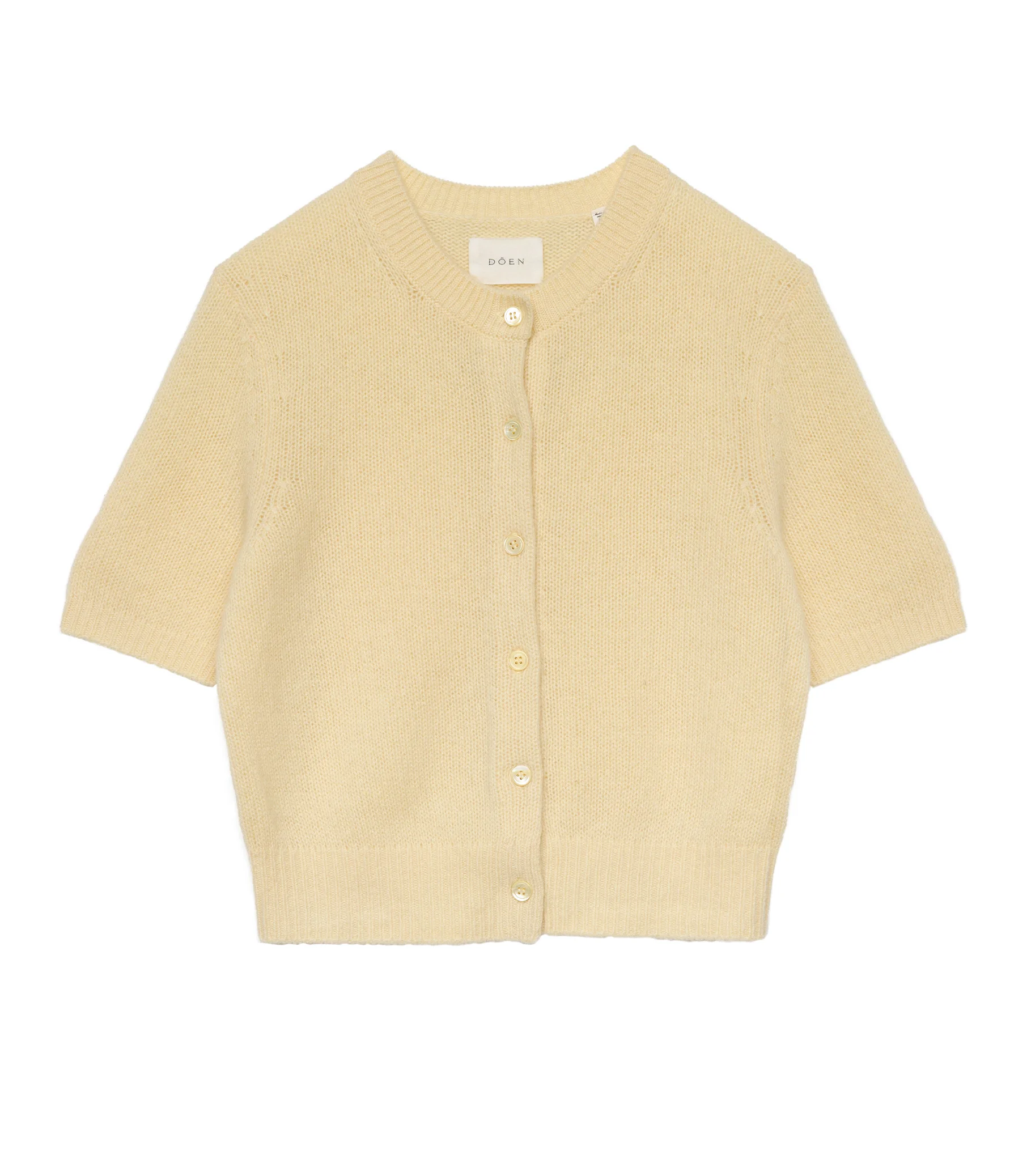 DÔEN ALESIA CASHMERE CARDIGAN - 1770-4218-100-LYE | REVERSIBLE
