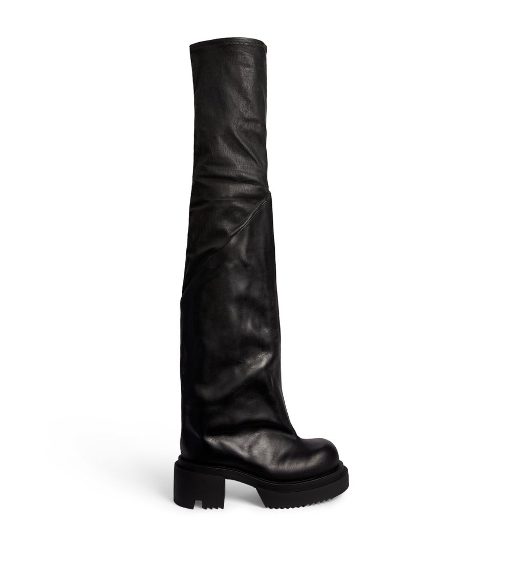 Rick Owens Leather Thigh-High Bogun Boots | harrods | REVERSIBLE Rick Owens Leather Thigh-High Bogun Boots | harrods | REVERSIBLE