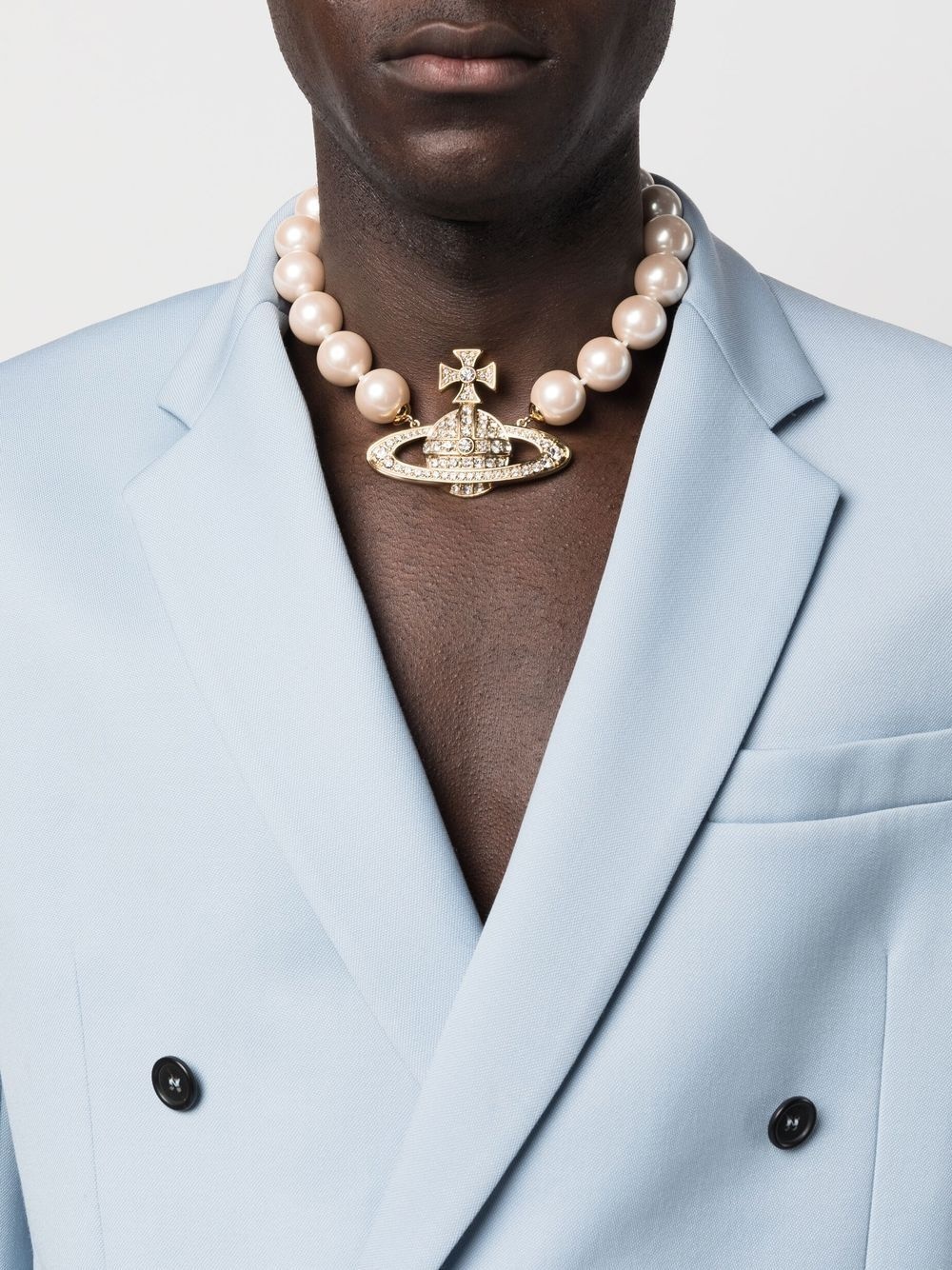 Vivienne Westwood pearl Orb-plaque necklace | REVERSIBLE