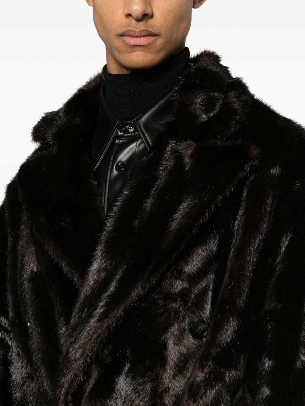 AMIRI double-breasted faux-fur coat | REVERSIBLE