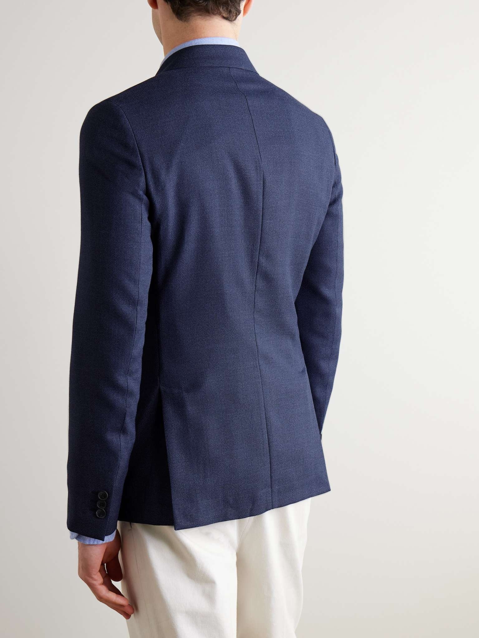 Paul Smith Double-Breasted Wool-Piqué Suit Jacket | REVERSIBLE