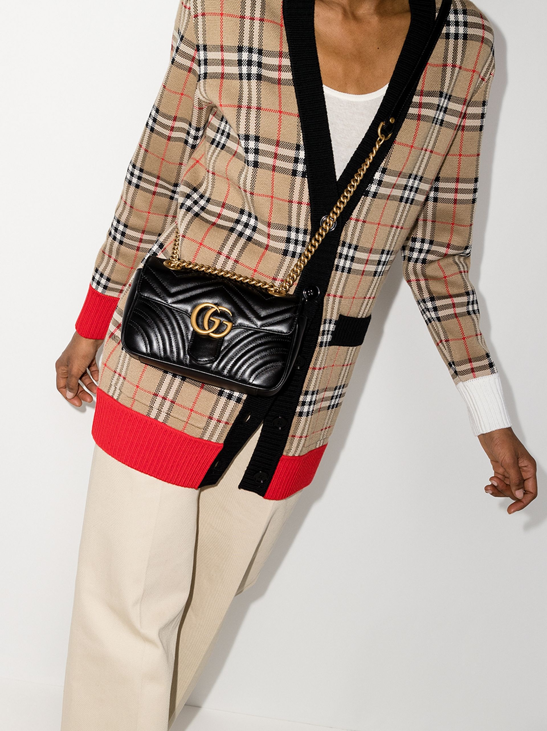 GUCCI black GG Marmont matelassé mini bag | brownsfashion GUCCI black GG Marmont matelassé mini bag | brownsfashion