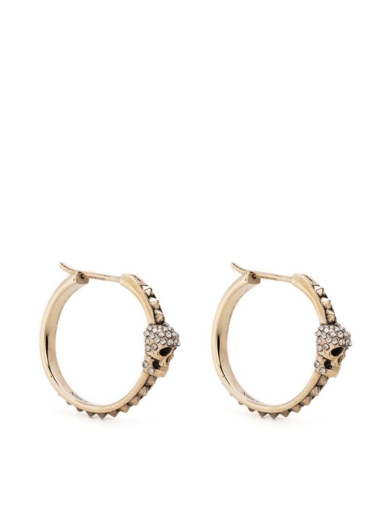 Alexander McQueen crystal-embellished Skull hoop earrings | REVERSIBLE Alexander McQueen crystal-embellished Skull hoop earrings | REVERSIBLE