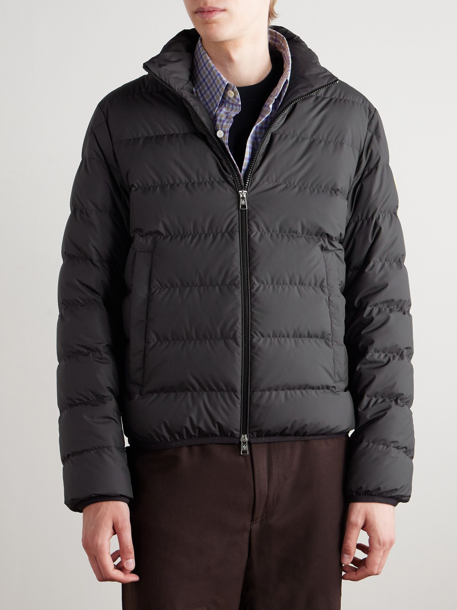 Moncler Baudinet Logo-Appliquéd Quilted Shell Down Jacket Black ...