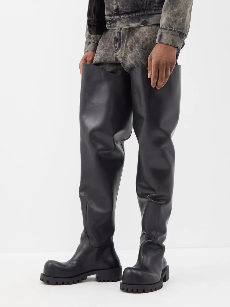 BALENCIAGA Hummer leather knee-high boots | matchesfashion BALENCIAGA Hummer leather knee-high boots | matchesfashion