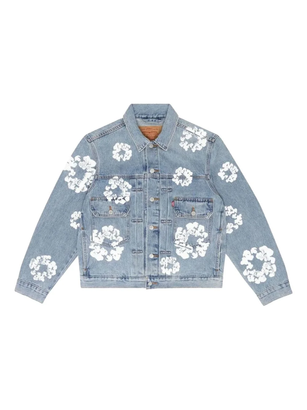 DENIM TEARS x Denim Tears wreath embroidered denim jacket | REVERSIBLE