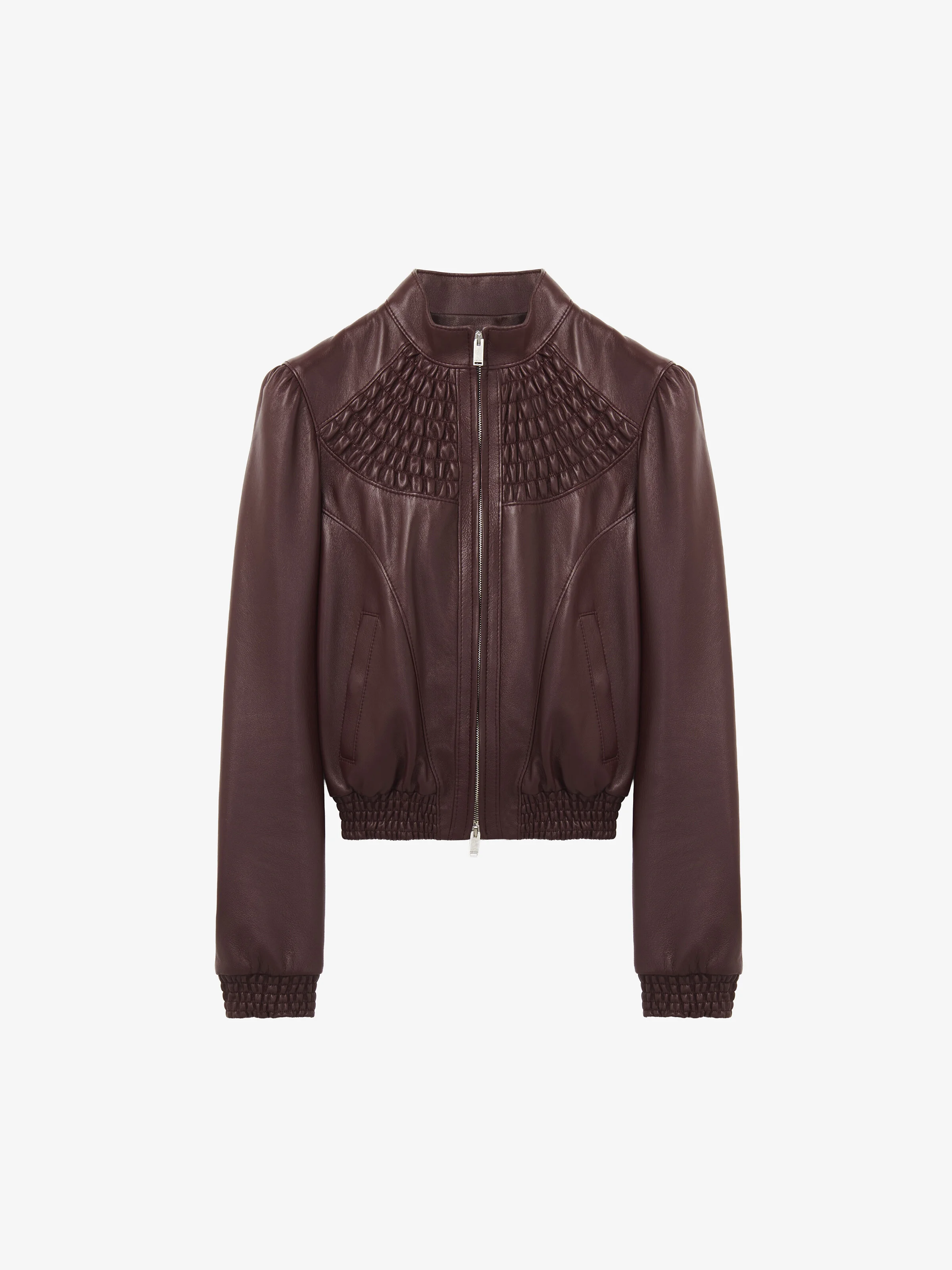 Alexander McQueen Smocking Leather Jacket - 876455Q5ARX6250 | REVERSIBLE