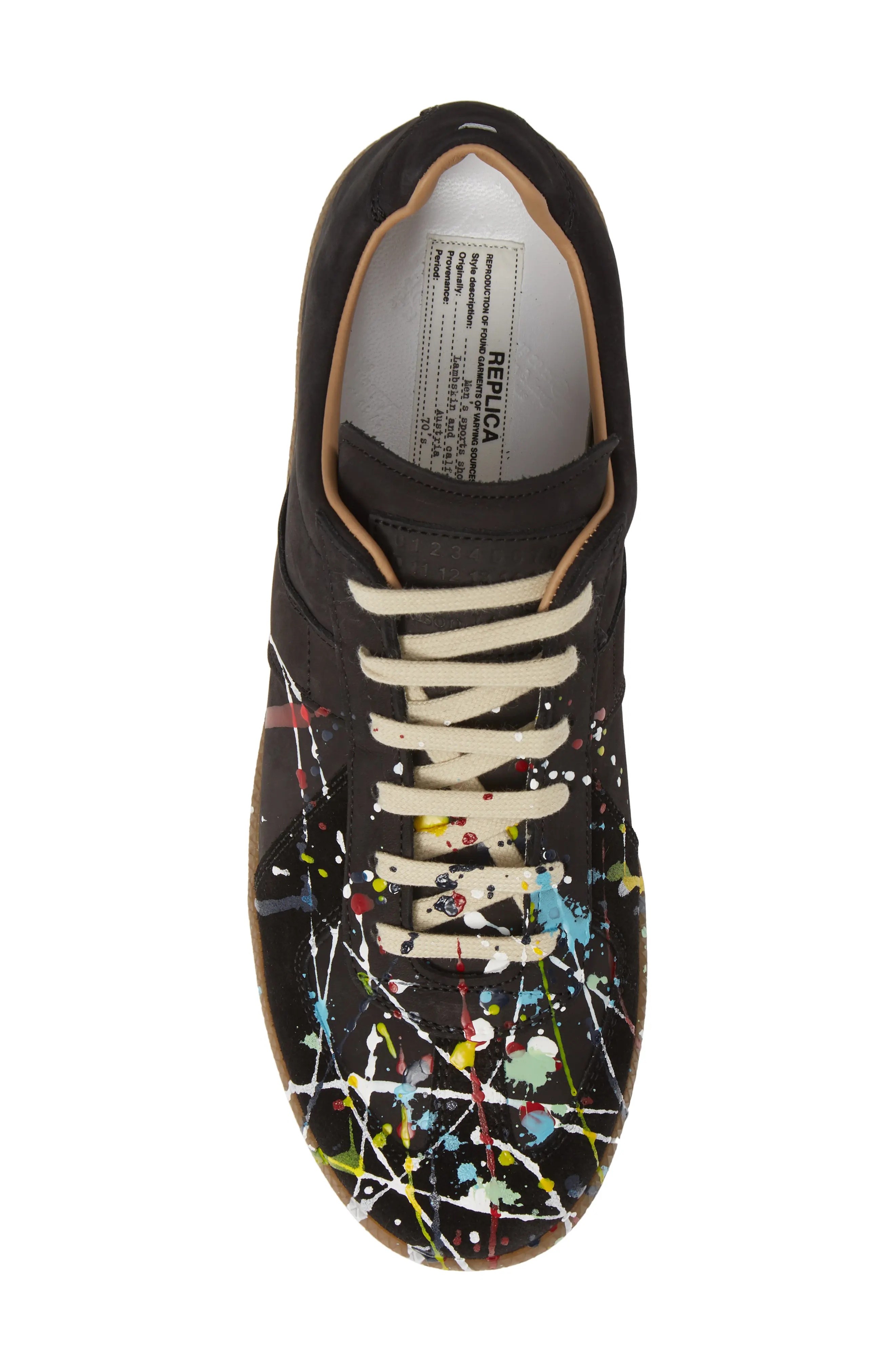 Maison Margiela Replica Paint Splatter Sneaker in Black/Paint | REVERSIBLE