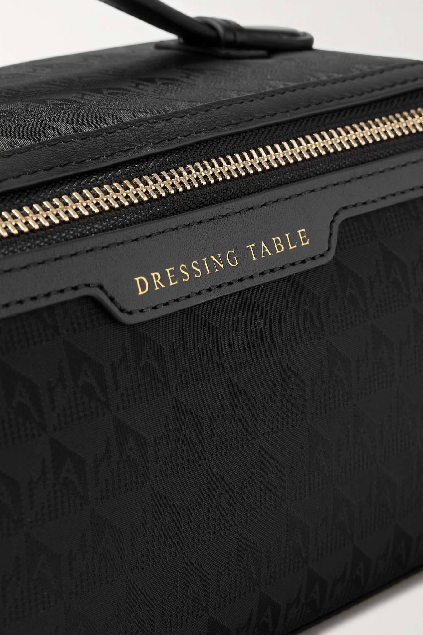Anya Hindmarch Dressing Table leather-trimmed logo-jacquard nylon cosmetics case | REVERSIBLE