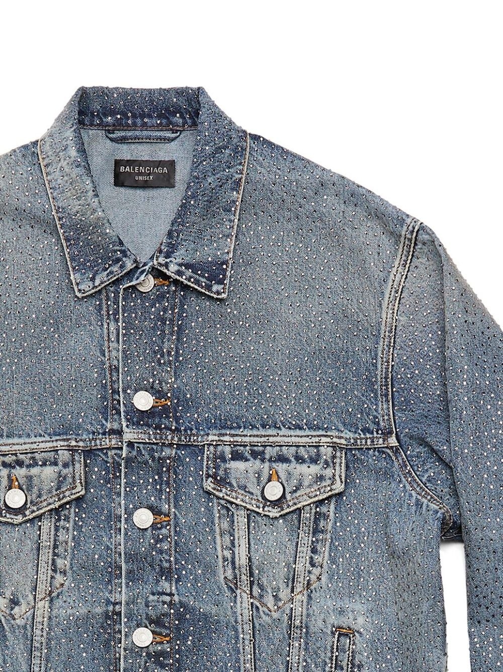 BALENCIAGA rhinestone-embellished denim jacket | REVERSIBLE