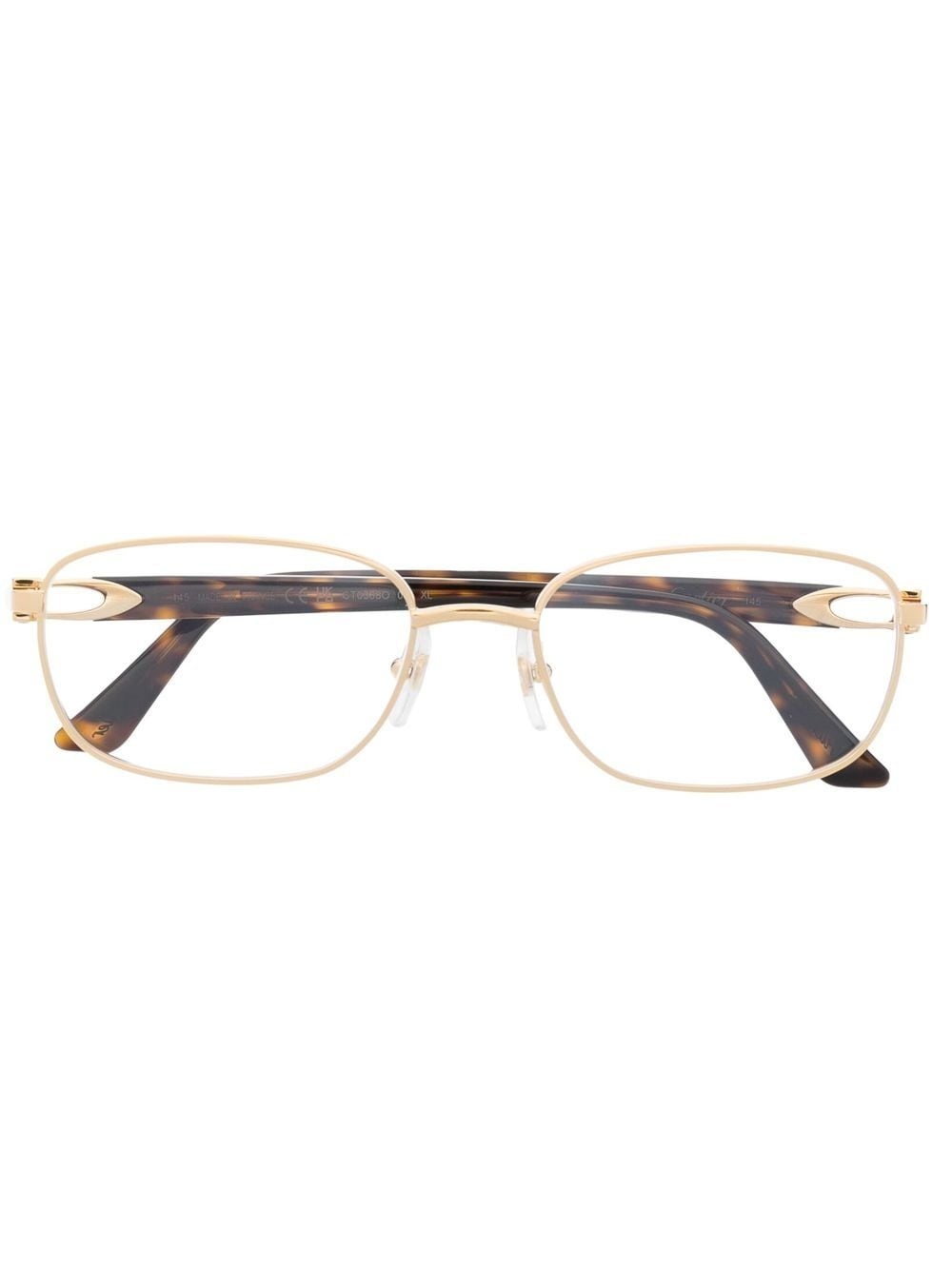 Cartier tortoiseshell-effect rectangle-frame glasses | REVERSIBLE