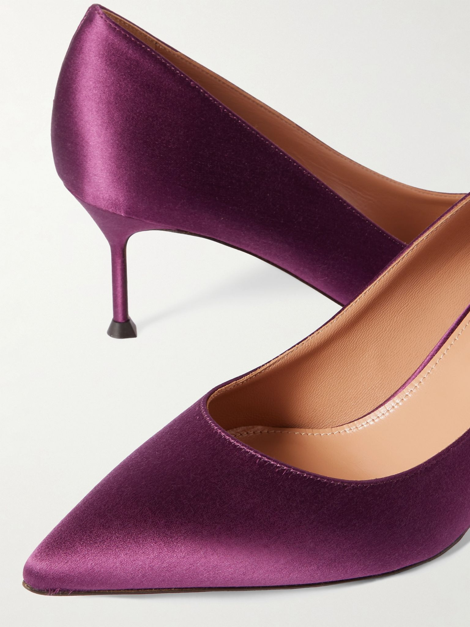 AQUAZZURA Purist 65 satin pumps Dark purple | REVERSIBLE