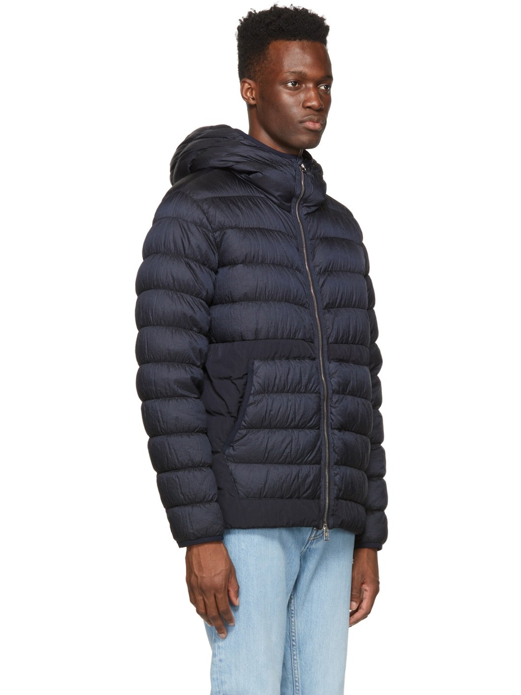 Moncler Navy Down Micy Jacket | REVERSIBLE