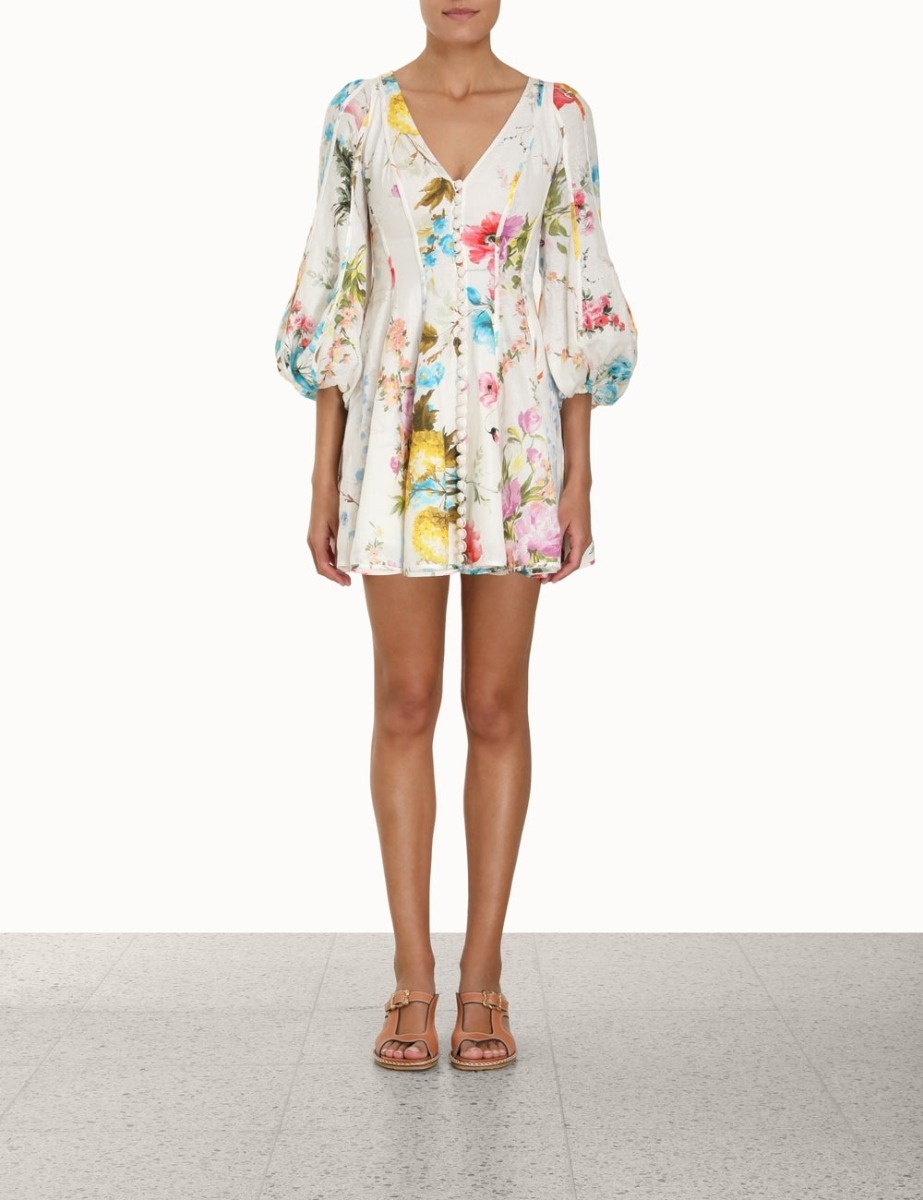 Zimmermann HALCYON PANELLED MINI DRESS | REVERSIBLE