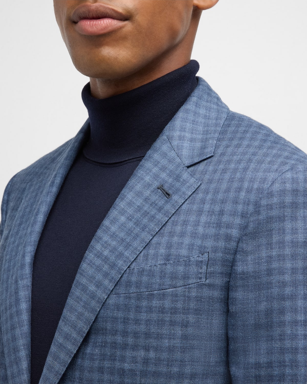 ZEGNA Men's Cashmere-Silk Check Sport Coat | REVERSIBLE