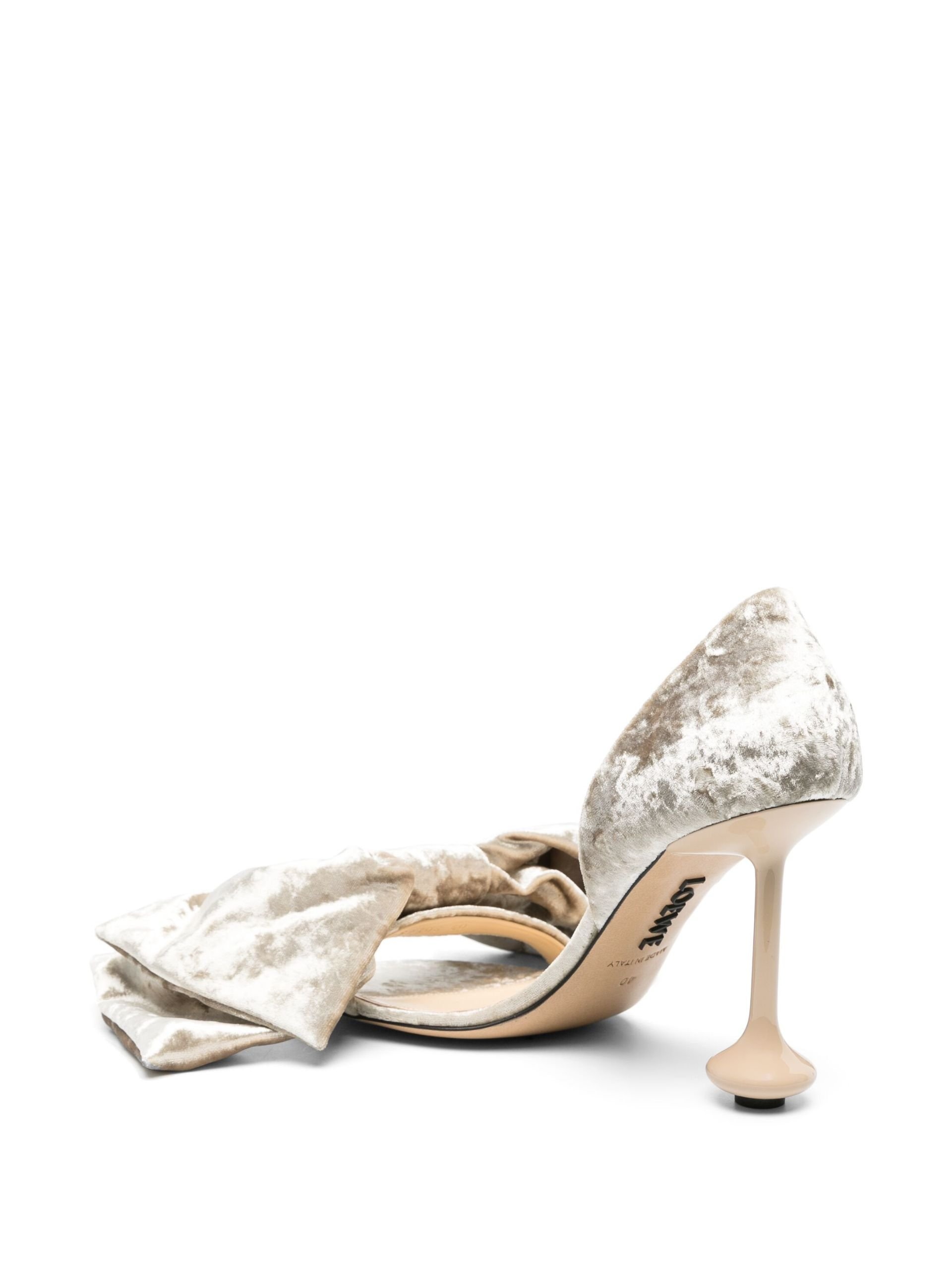 Loewe Neutral Toy D'Orsay 90 Bow-Detail Velvet Pumps | REVERSIBLE