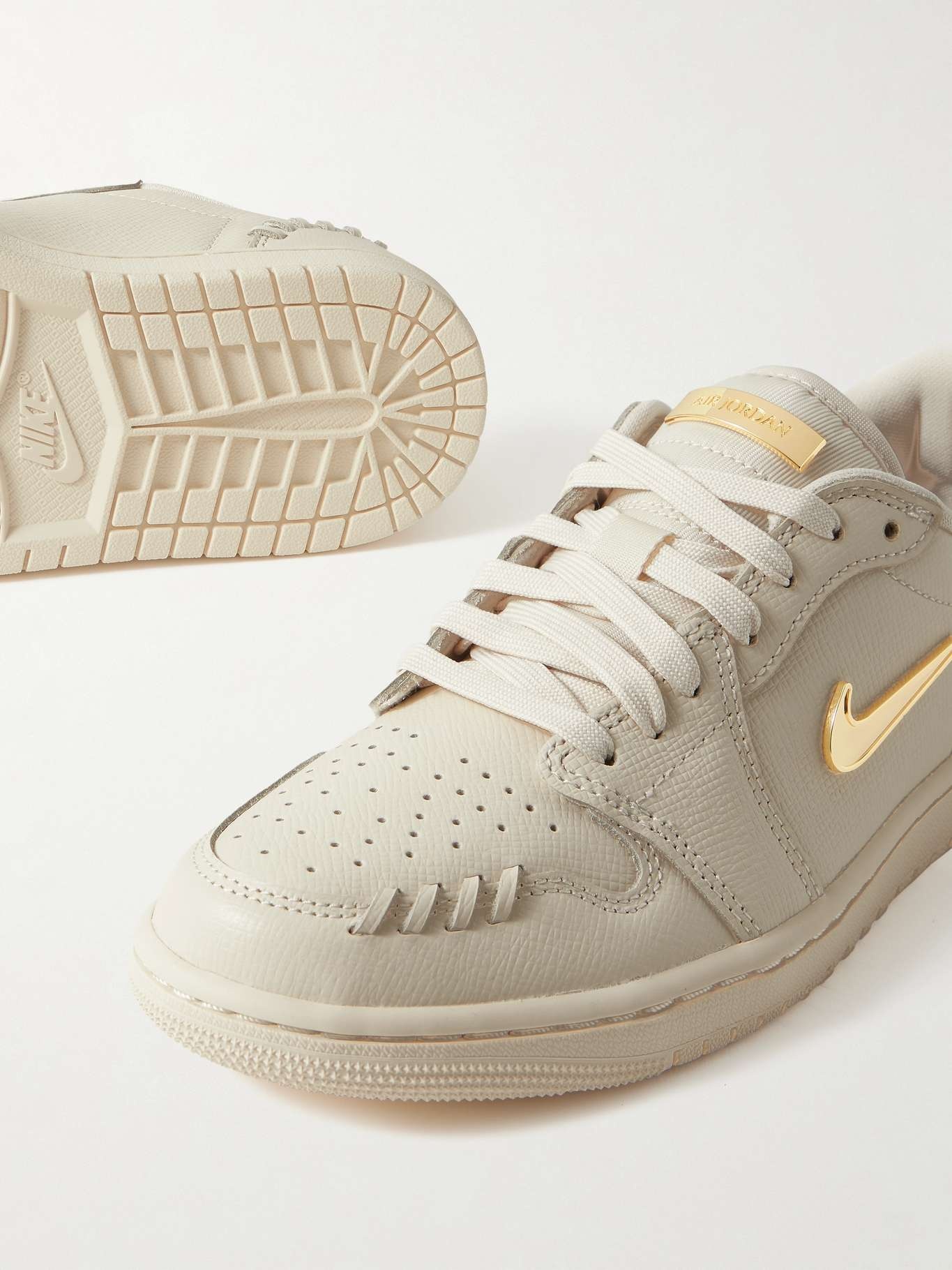 Jordan Air Jordan 1 Low embellished whipstitched textured-leather ...