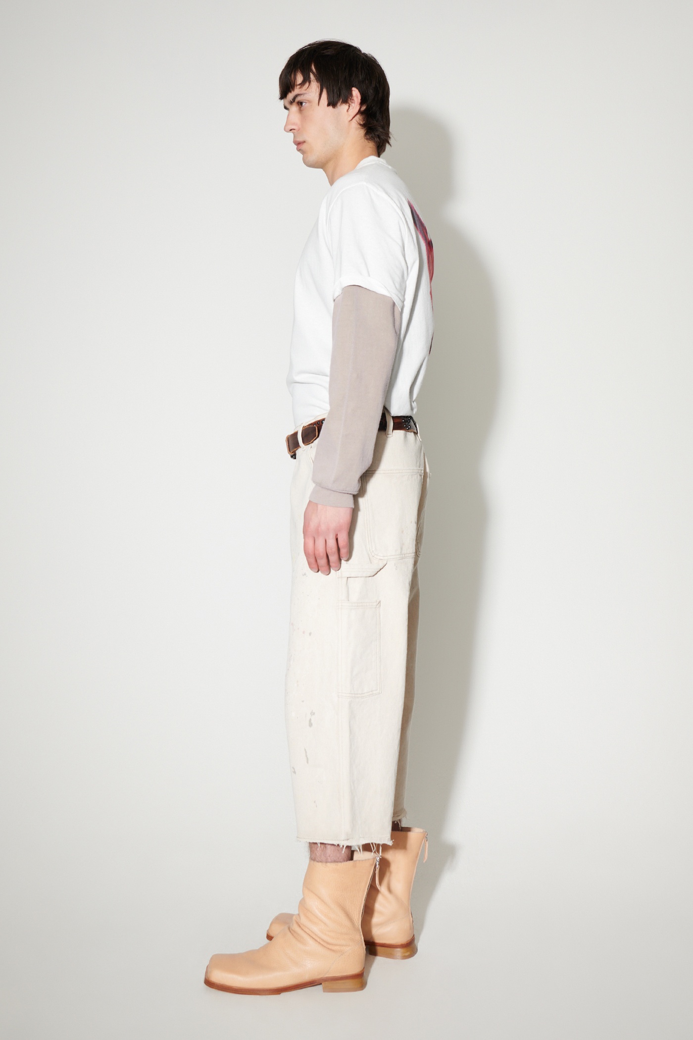 Our Legacy Joiner Capri Cut Ghost Attic Splatter Denim | REVERSIBLE