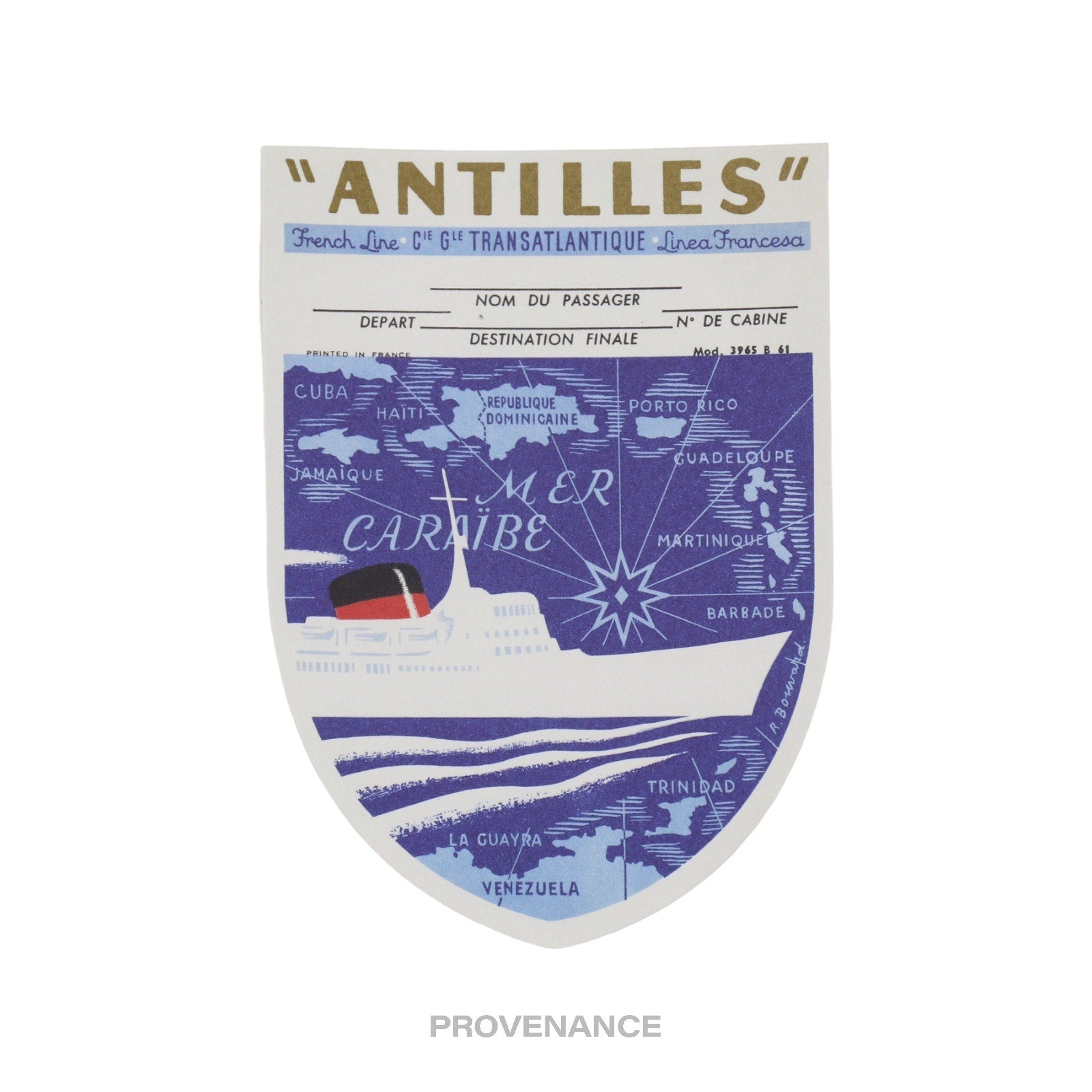 Louis Vuitton Louis Vuitton Ocean Liner Sticker Postcard - Antilles ...