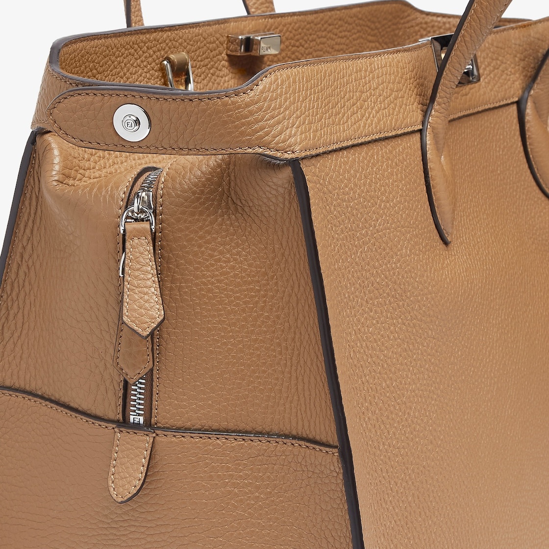 FENDI Iconic Peekaboo ISeeU Forty8 bag made of beige Cuoio Romano ...