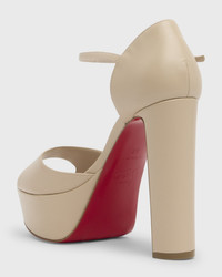 Christian Louboutin Sandaloo Leather Red Sole Platform Sandals ...