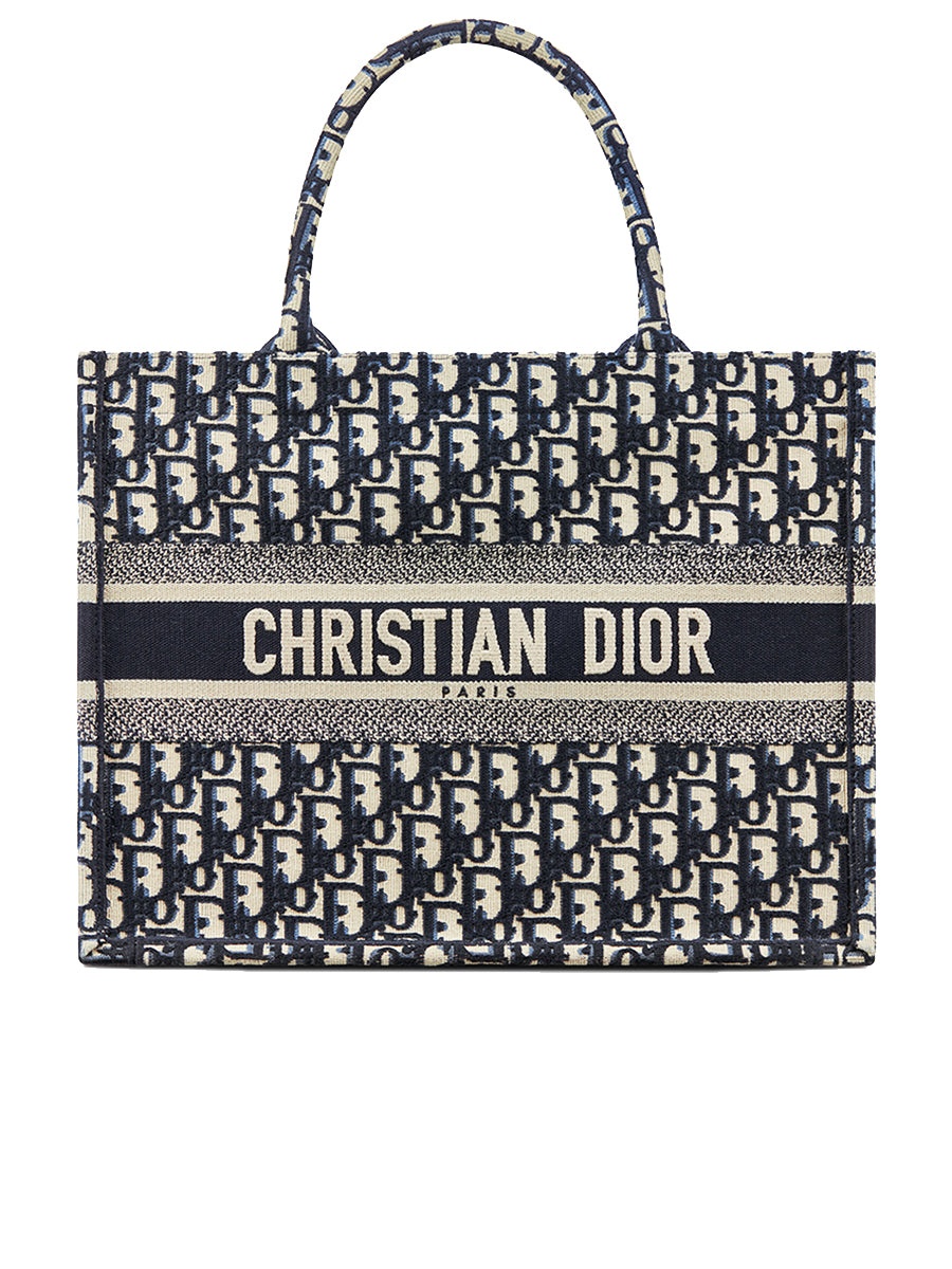 Dior Medium Dior Book Tote in Blue Dior Oblique Embroidery Dior Medium Dior Book Tote in Blue Dior Oblique Embroidery