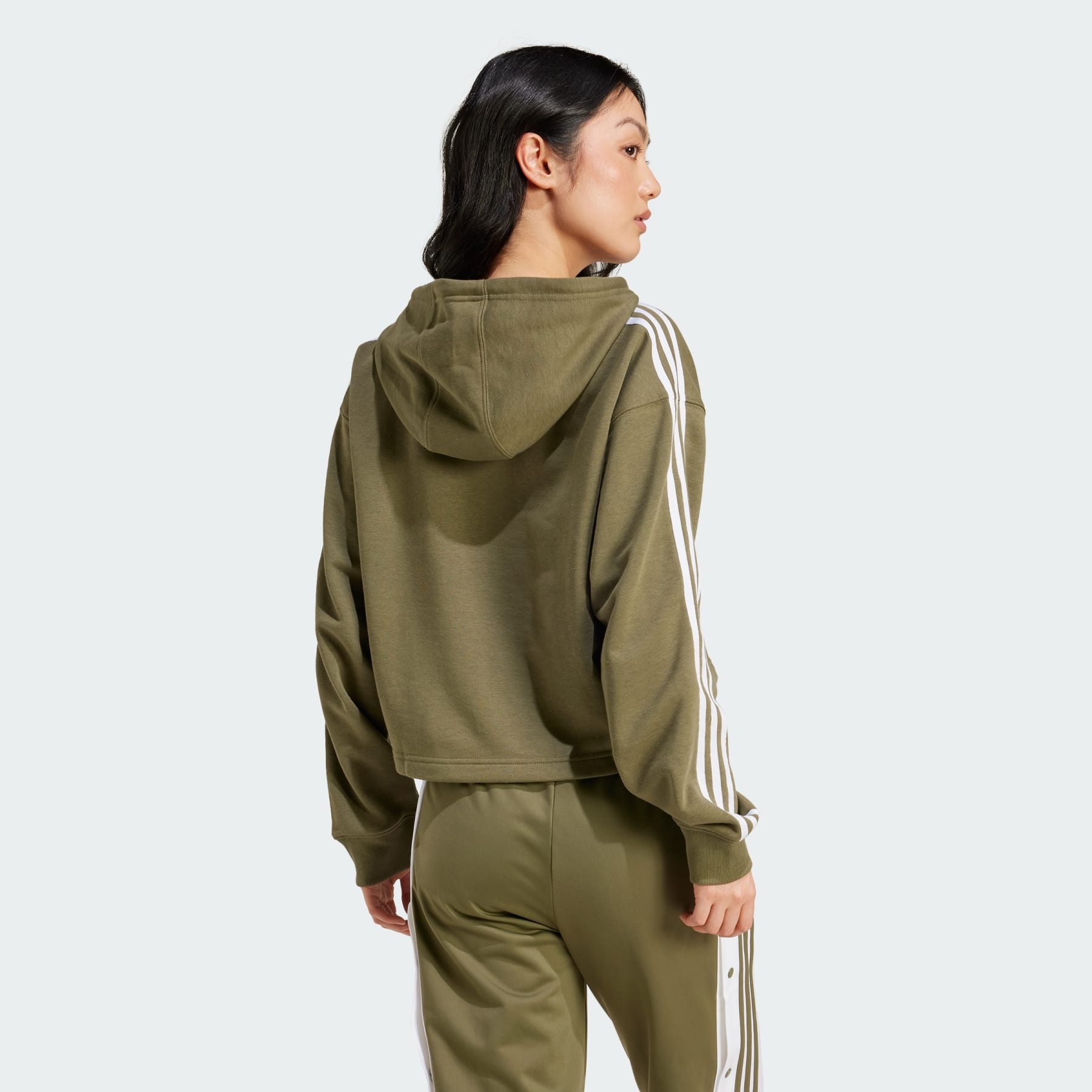 adidas Adicolor 3-Stripes Short Hoodie | REVERSIBLE