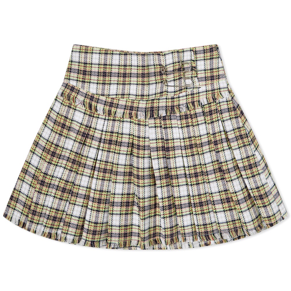 GUIZIO Danielle Guizio Pleated Safety Pin Mini Skirt | REVERSIBLE