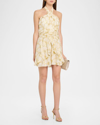 RAMY BROOK Reuben Metallic Floral Halter Mini Dress - E05263047 ...