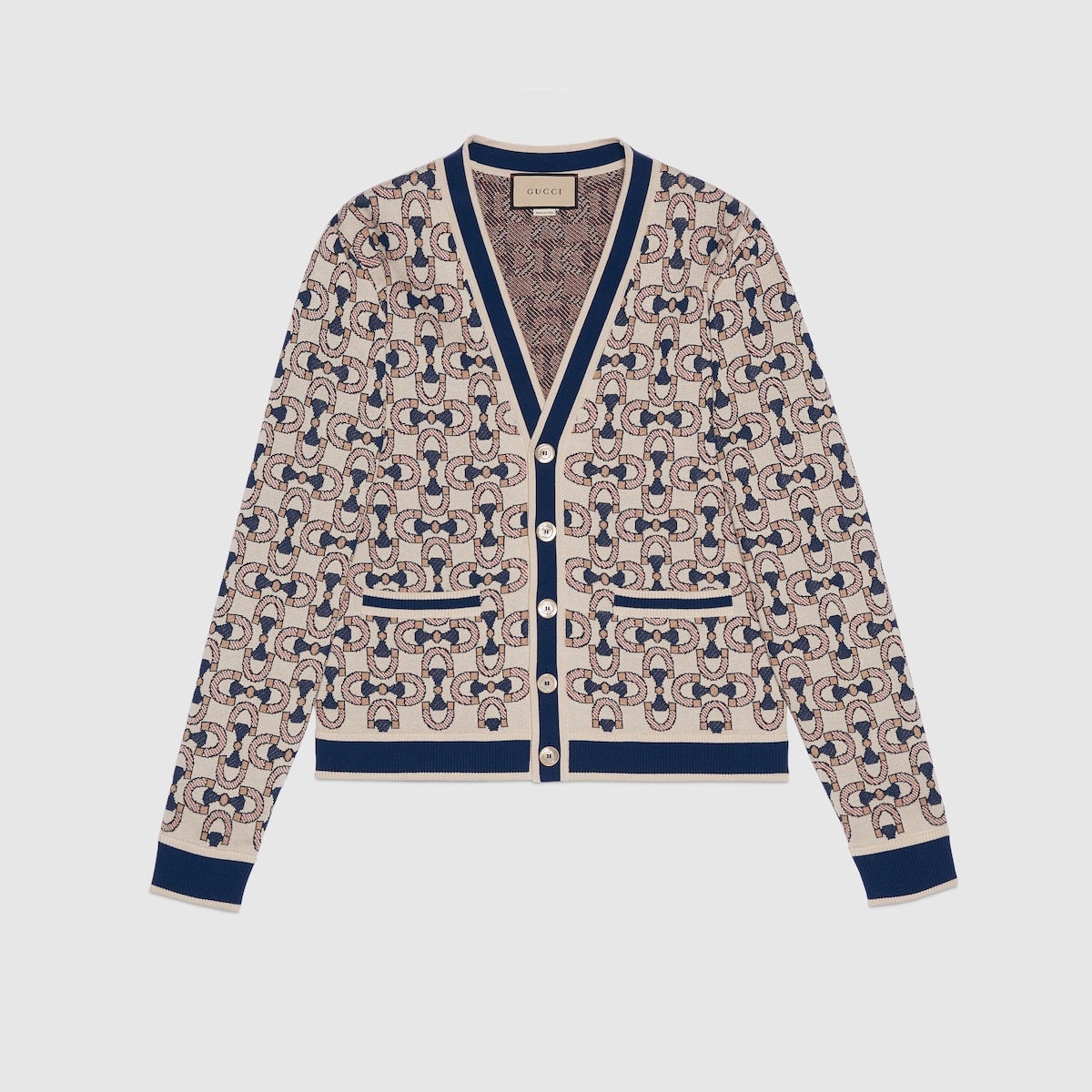 GUCCI Horsebit cotton jacquard cardigan | REVERSIBLE