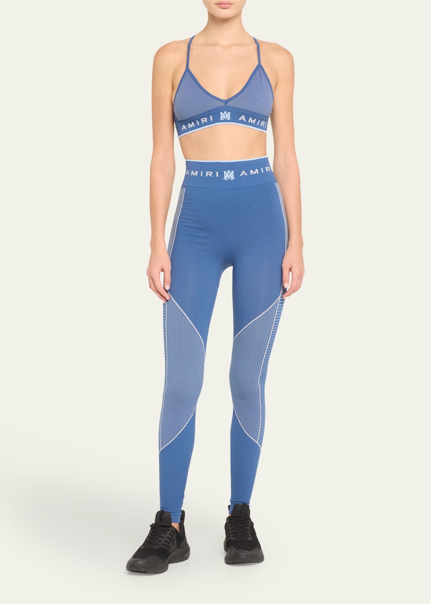 AMIRI Seamless Logo-Band Crisscross Sports Bra | REVERSIBLE