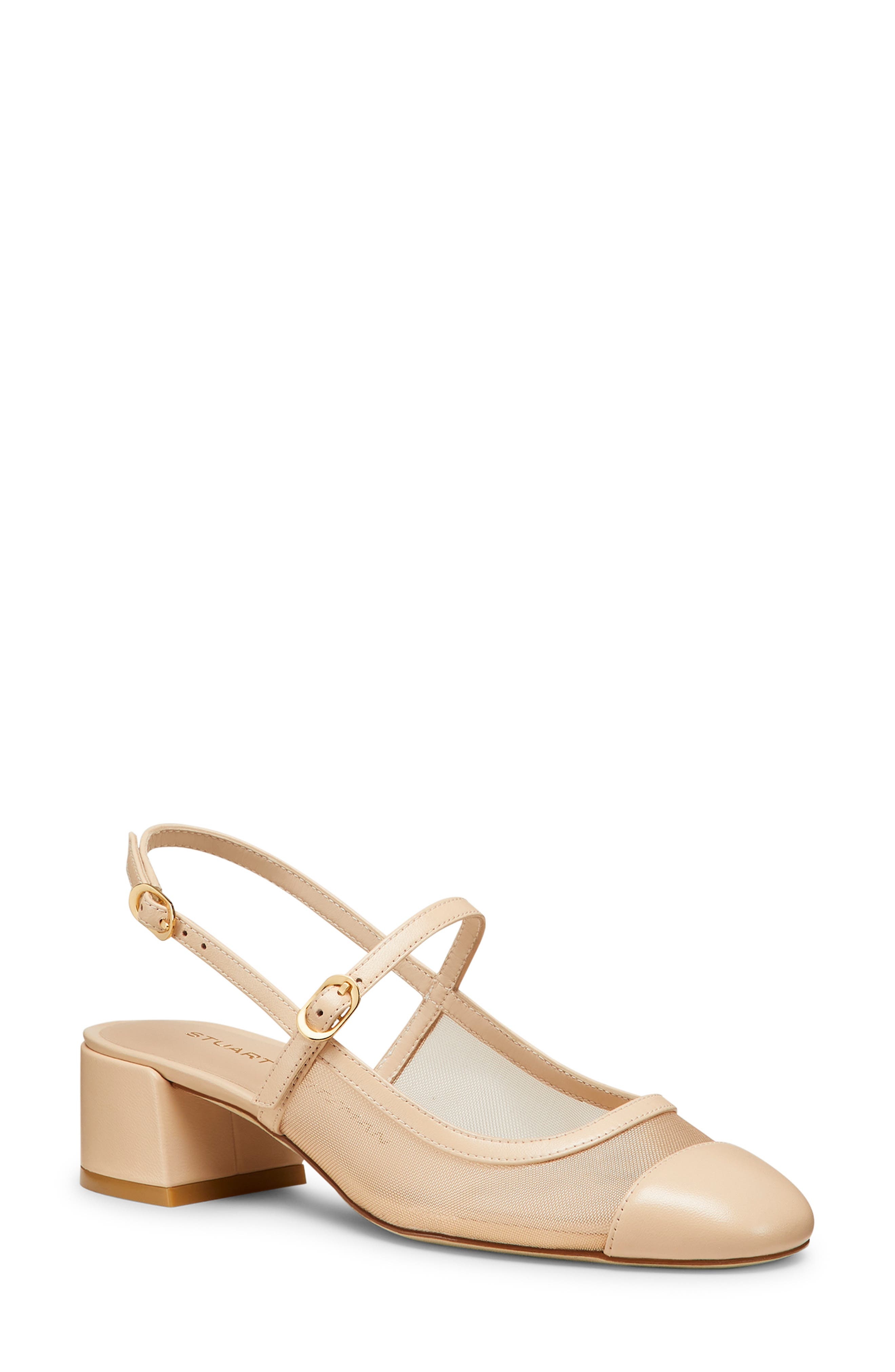 Stuart Weitzman Stuart Weitzman Bea Mary Jane Slingback Pump in Beige ...