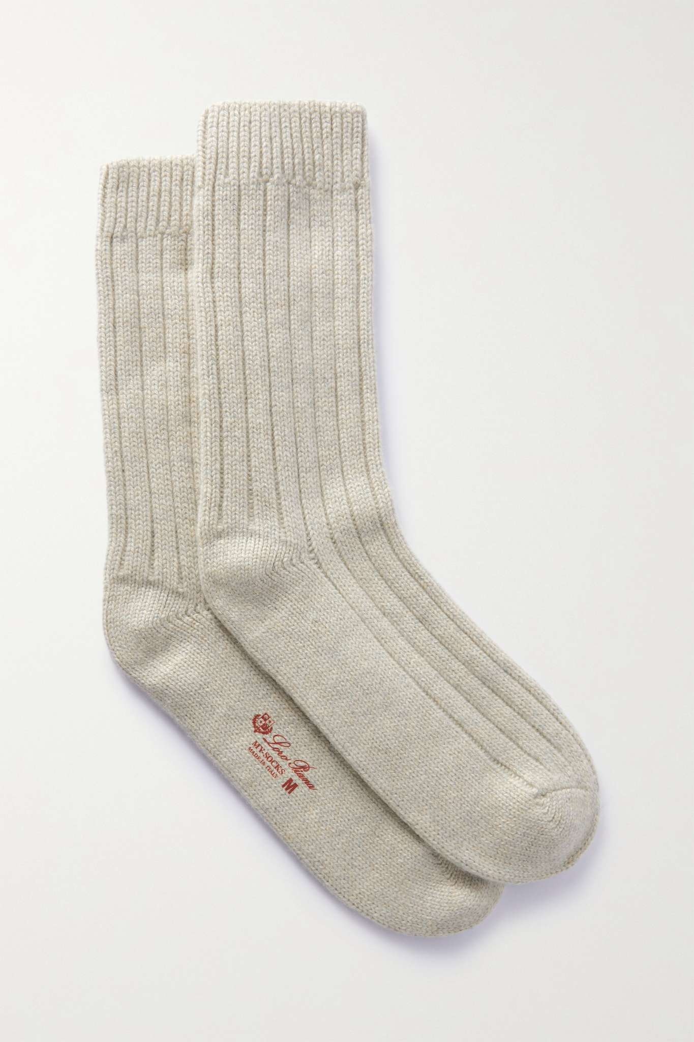 Loro Piana Bobby ribbed-knit cashmere socks | REVERSIBLE